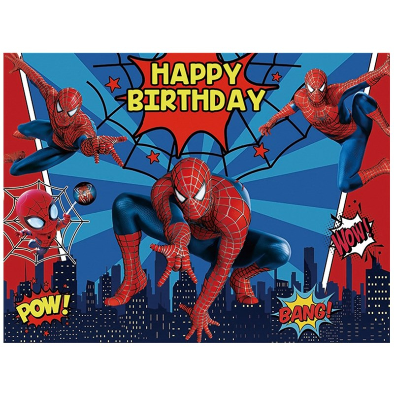 Spiderman Theme Birthday Party Background Cloth Children's Party ...