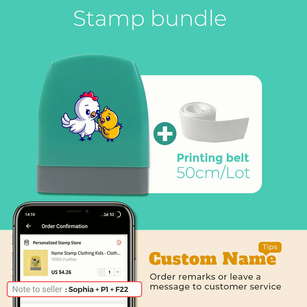 Custom Name Stamp Waterproof Labels Personalized For Clothing Markers ...