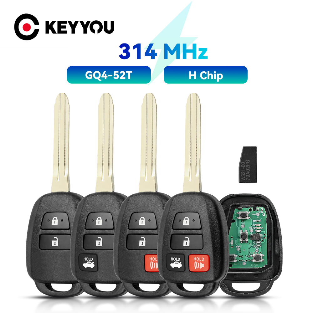 314Mhz Remote Car Key Control 2/3/4 Buttons For Toyota Vios Gen 3 Gen 4 ...
