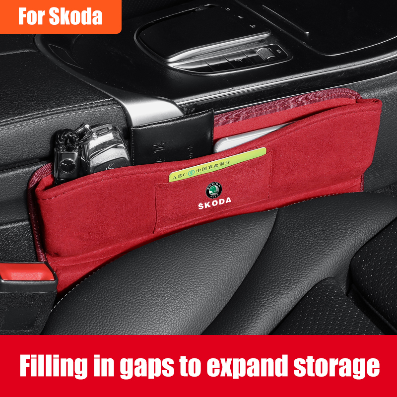 Car Seat Crevice Storage Box For Skoda Seat Gap Slit Side Pocket ...