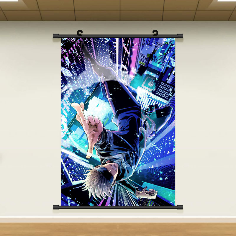 Anime Jujutsu Kaisen Gojo Satoru Fabric Wall Scroll poster Home ...