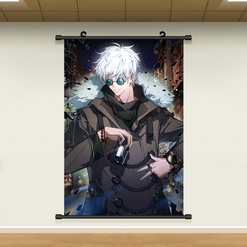 Anime Jujutsu Kaisen Gojo Satoru Fabric Wall Scroll poster Home ...
