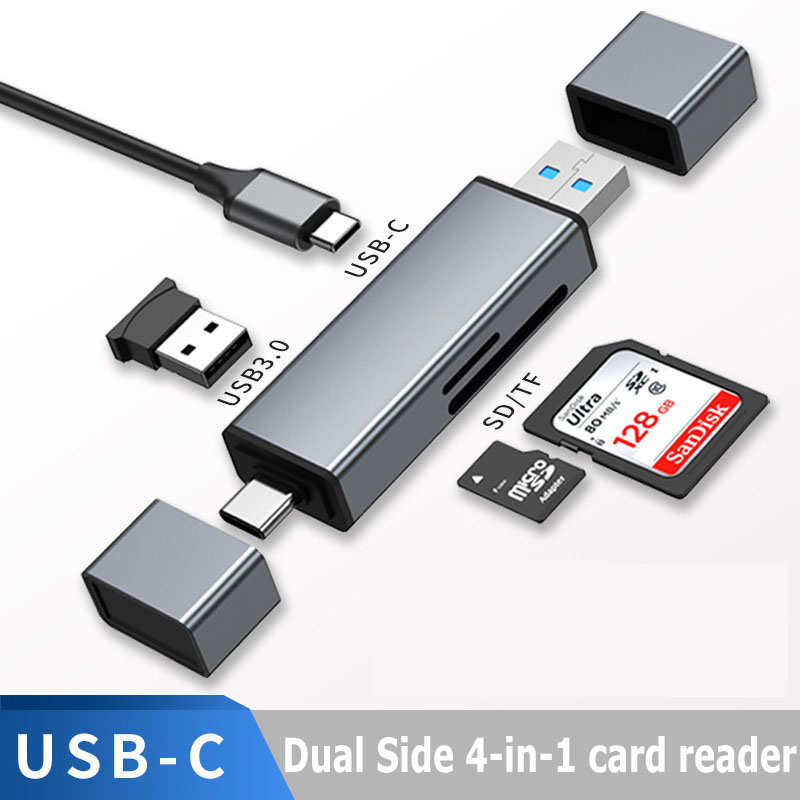 4-in-1 USB C 3.0 Card Reader Memory Card Reader OTG Card Adapter For ...