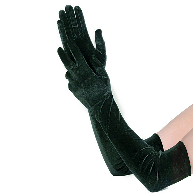Black White Red Long Mesh Gloves With Rhinestones Hollow Fishing Net ...