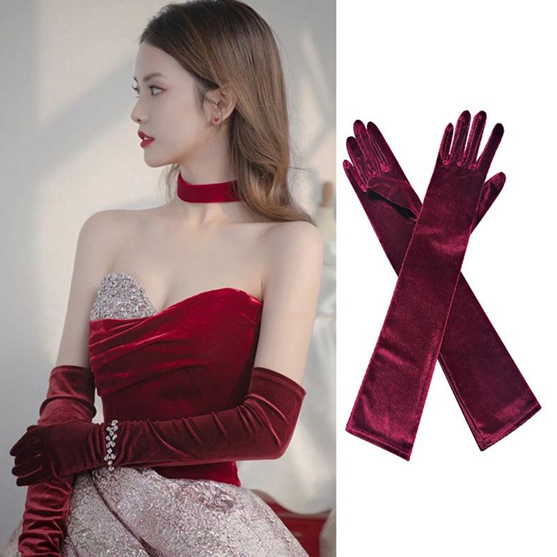 Black White Red Long Mesh Gloves With Rhinestones Hollow Fishing Net ...