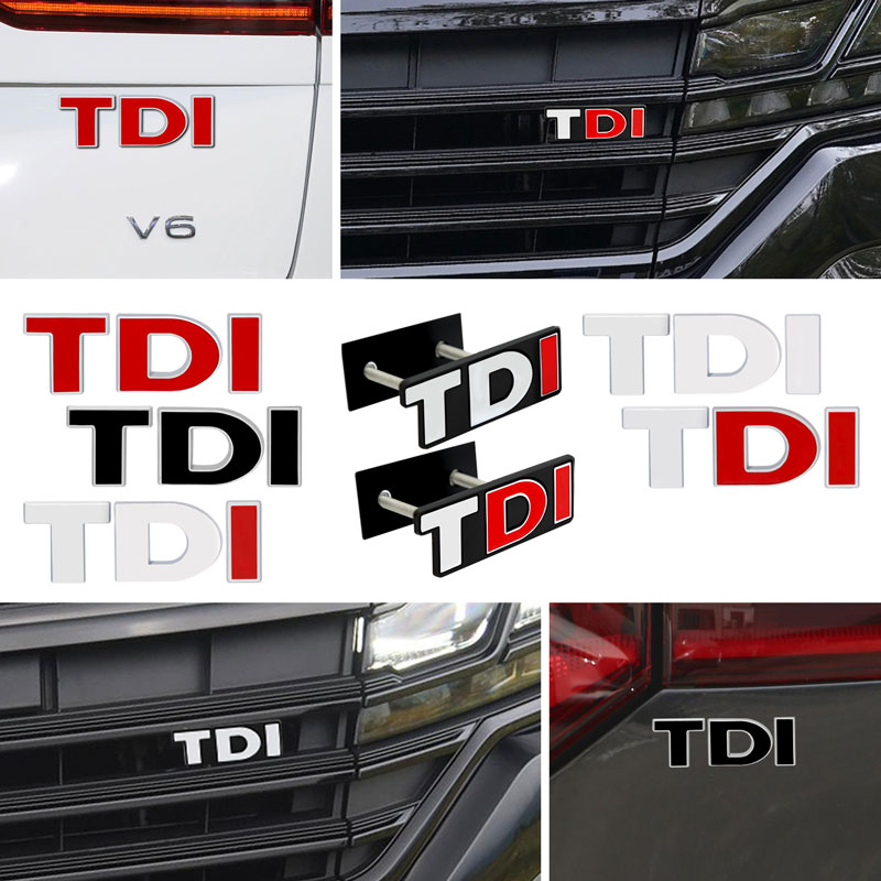 Metal Chrome Car Sticker TDI Logo Car Rear Trunk Emblem Decal Front ...