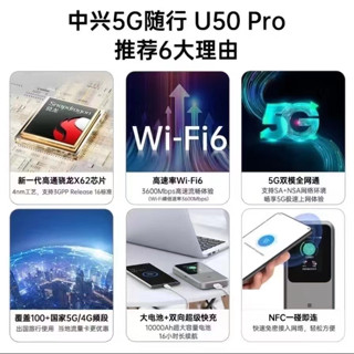 ZTE MU5120 5G Portable WiFi U50 Pro 10000mah 27W Fast Charge WiFi 6 ...