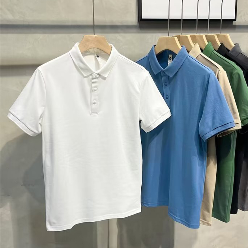 Plain Polo Shirt For Man Comfy Cotton Polo Shirt for Men Lapel Collar ...