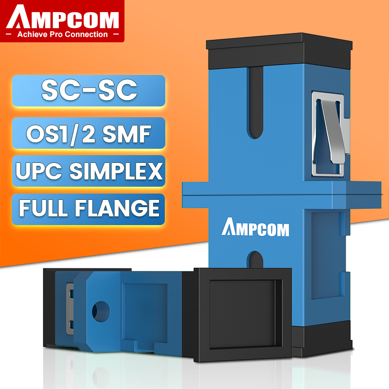 AMPCOM SC to SC Fiber Coupler OS1/OS2 OM1 OM2 OM3 OM4 OM5 Singlemode ...