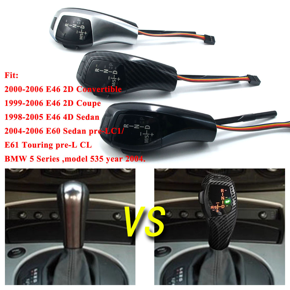 LED Electronic Gear Shift Head Suitable for BMW E46, E90, E92, E93, E60, E39, E53, E87, Modified ...