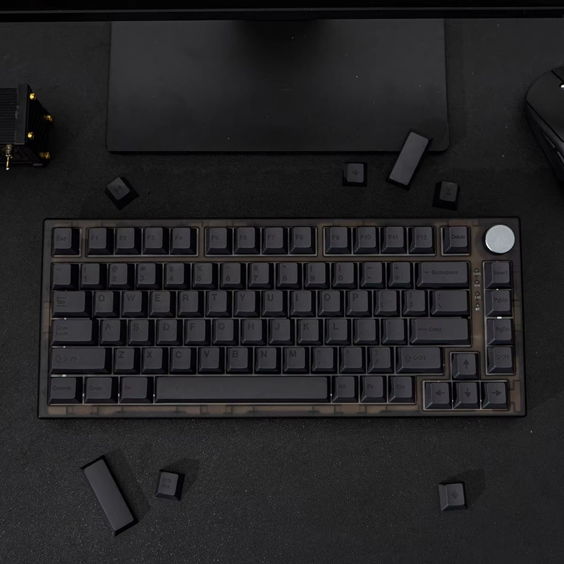 Gmk Dark Clone Keycap 144 Keys Black Japanese Keycap Cherry Profile Pbt