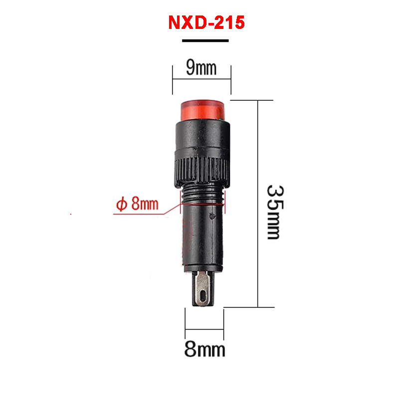 10pcs 10mm NXD-211 12mm NXD-212 8mm NXD-215 12V 24V 220V Indicator ...