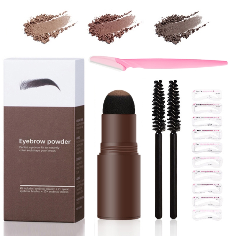 Eyebrow Stamp Waterproof Kit Eye Brow Stamp Powder Pomade Tottoo Dye ...