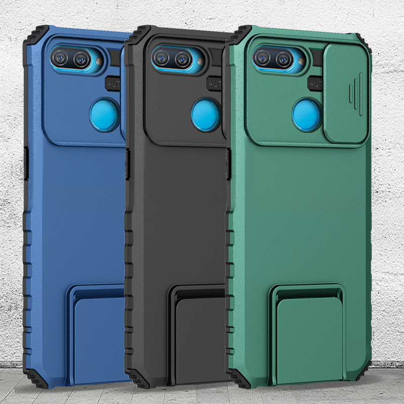 For OPPO A7 A5S A12 A11K Case New Sliding Window Holder Drop Proof Hard ...