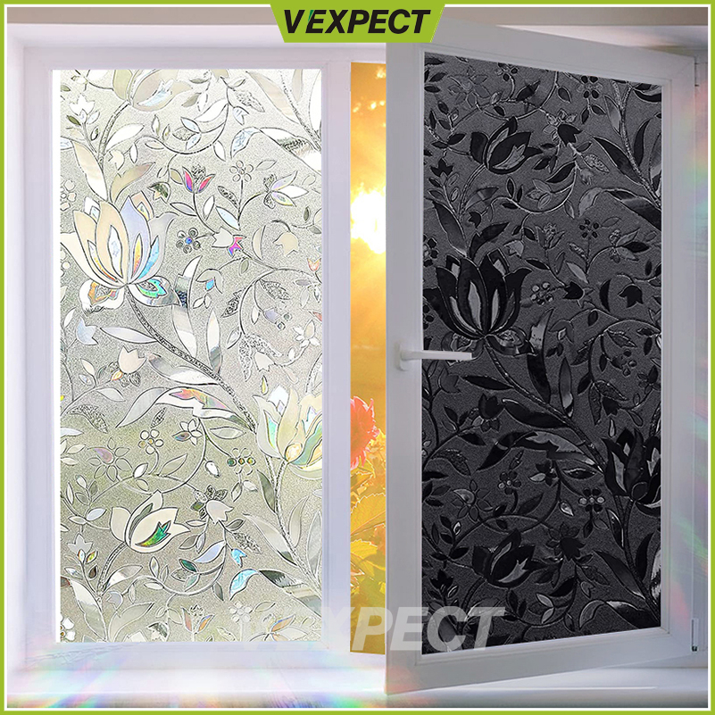 Window Film Sticker 3D Rainbow Static Cling Window Sticker Removable ...