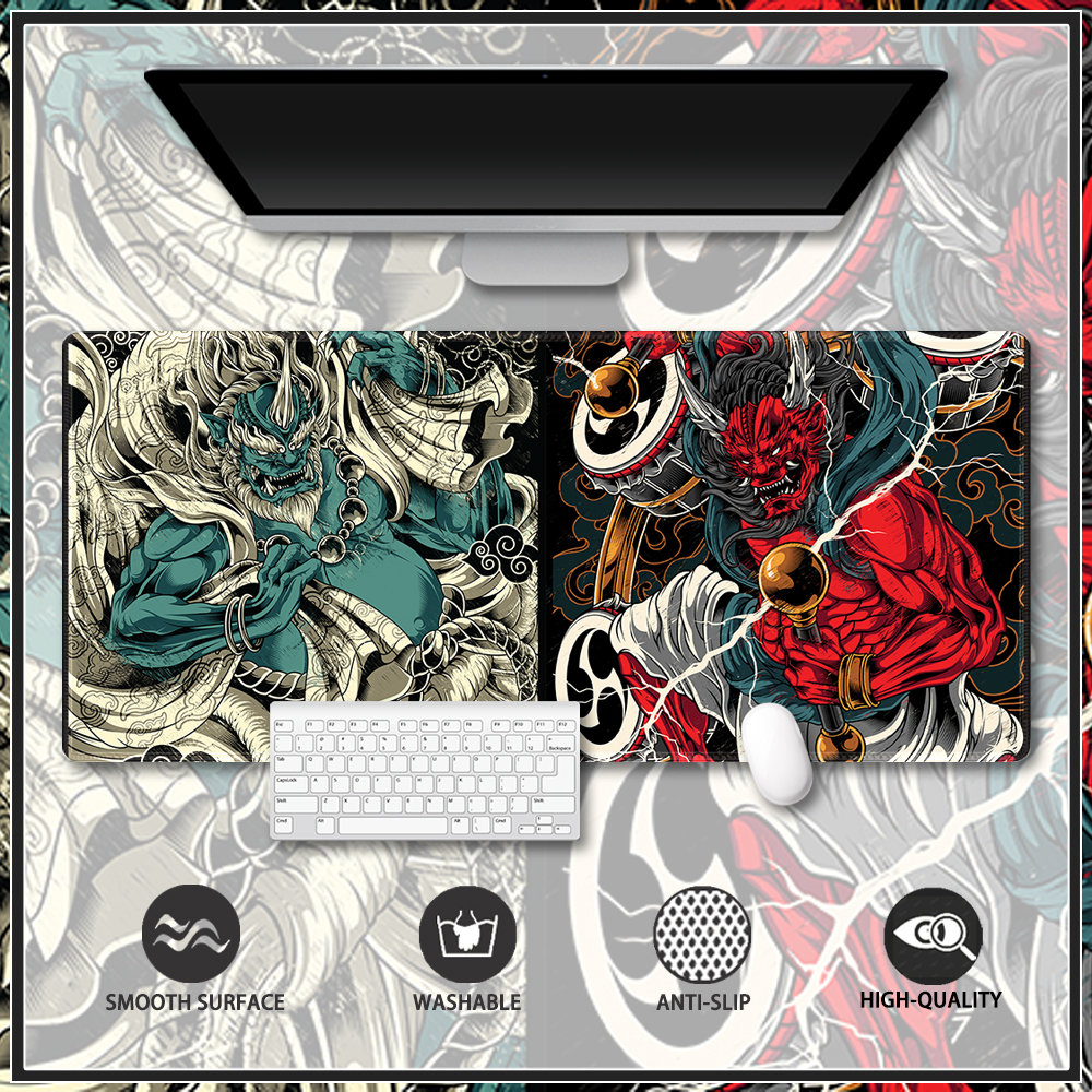 Japan God Rajin And Fujin Customised Mouse Pad Gaming Table Mat ...