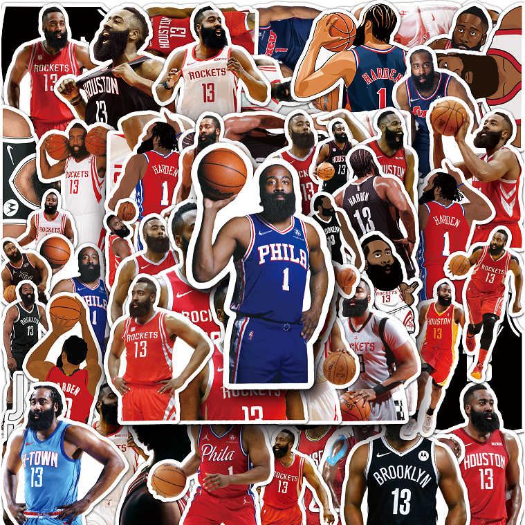 50 Piece Funny James Harden Stickers Waterproof DIY For Phones Laptop ...