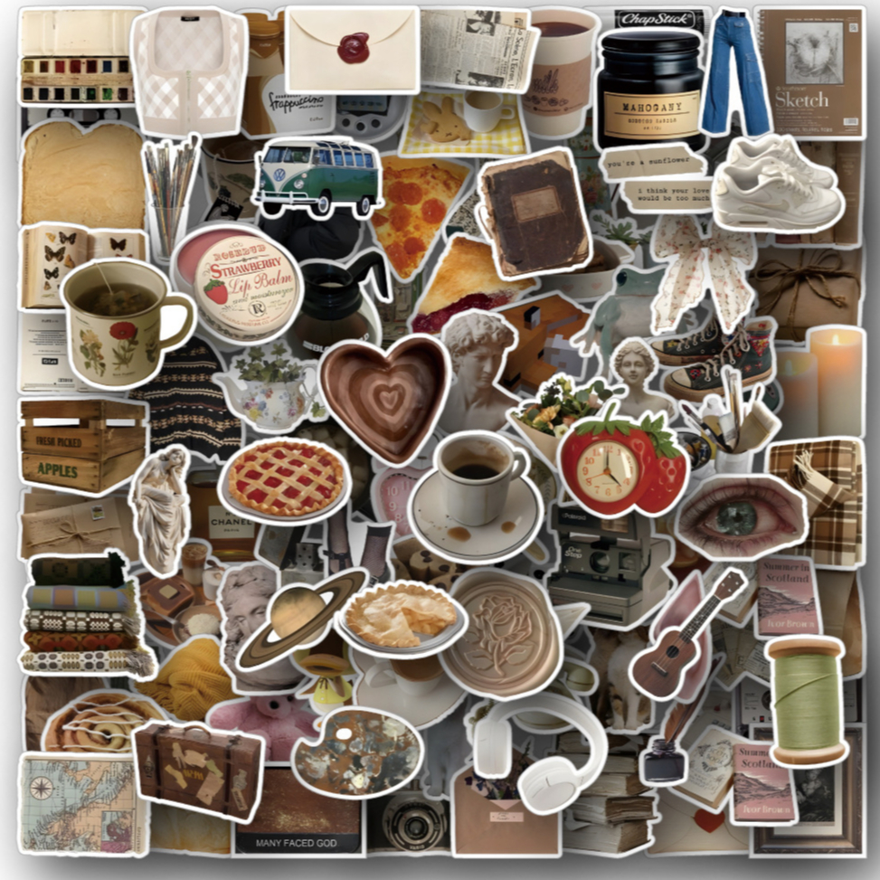 120P/60PCS INS Style Retro Nostalgic Small Items Stickers For Laptop ...