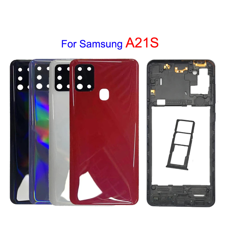 For Samsung A21S Back Cover Housing Middle Frame And SIM tray | Shopee ...