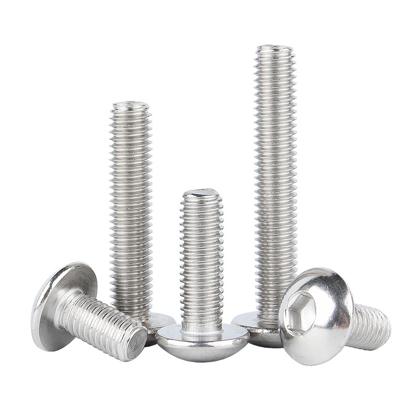 [Quick Shipment-] 304 Stainless Steel Hexagon Socket Screw Large Flat Head Screw Mushroom Head ...