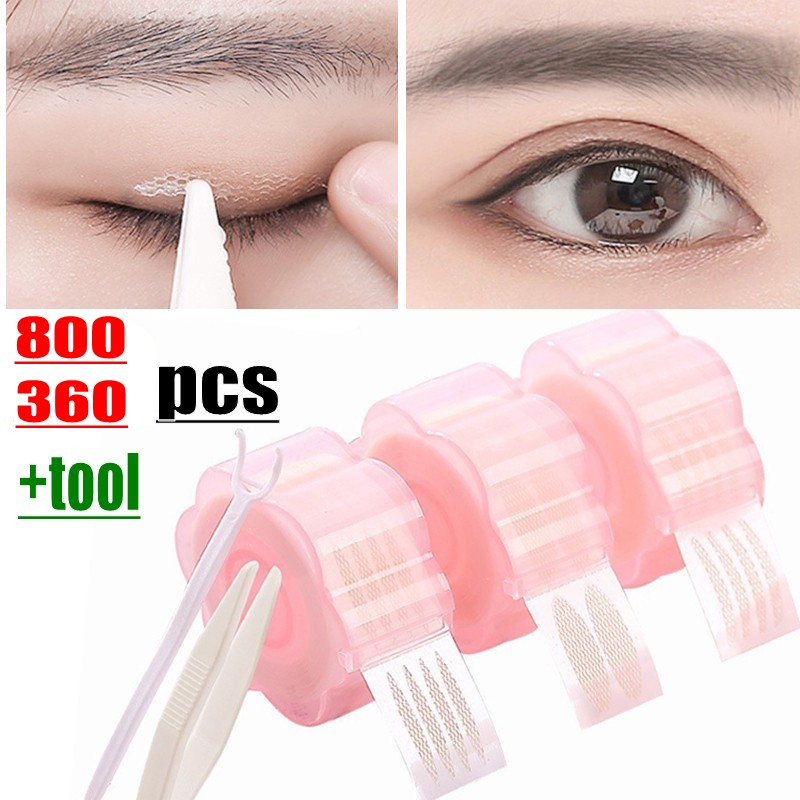 800pcs 360pcs + tool Mesh Lace Double Eyelid Stickers Invisibility Long ...