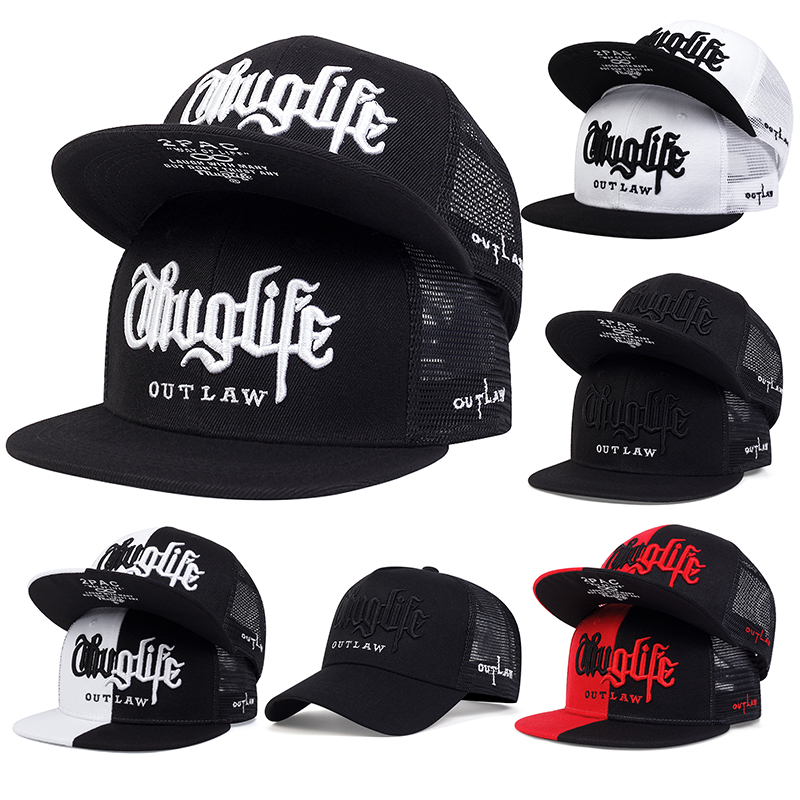 sumbrero trucker cap 2PAC Thug Life embroidery mesh cap sports visor ...