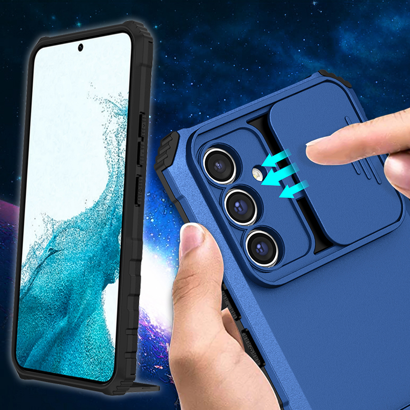 For Samsung Galaxy A54 5G Casing Sliding Window Holder Drop Proof Hard ...