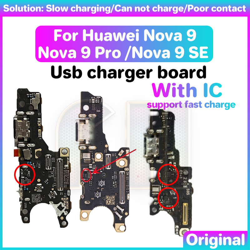 USB Charging charger port board for HUAWEI HW Nova 9 9se Pro With IC USB Port ribbon flex Cable ...