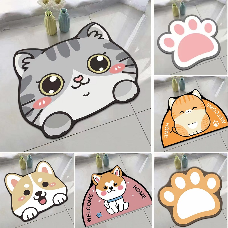 Cartoon Carpet Bathroom Living Room Door Floor Mat Cartoon Design Pet ...