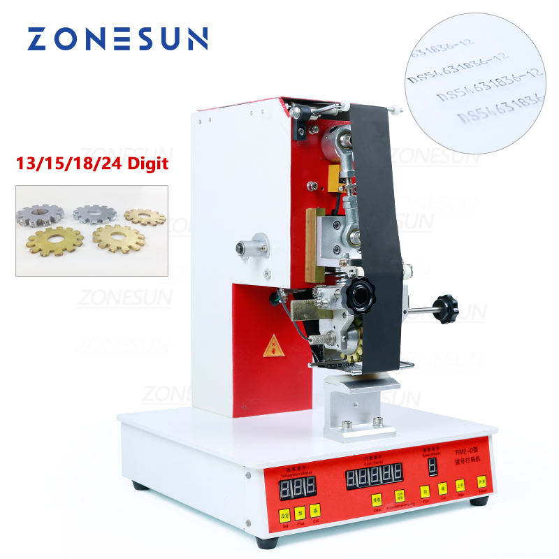 ZONESUN ZY-RM2-D Rolling Ribbon Printer Electric Hot Thermal Printing Machine Number Turning ...