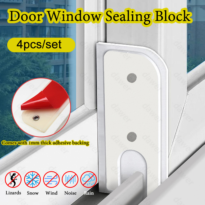 4Pcs/set Window Sealing Block Window Gap Seal Windproof Block Sliding ...