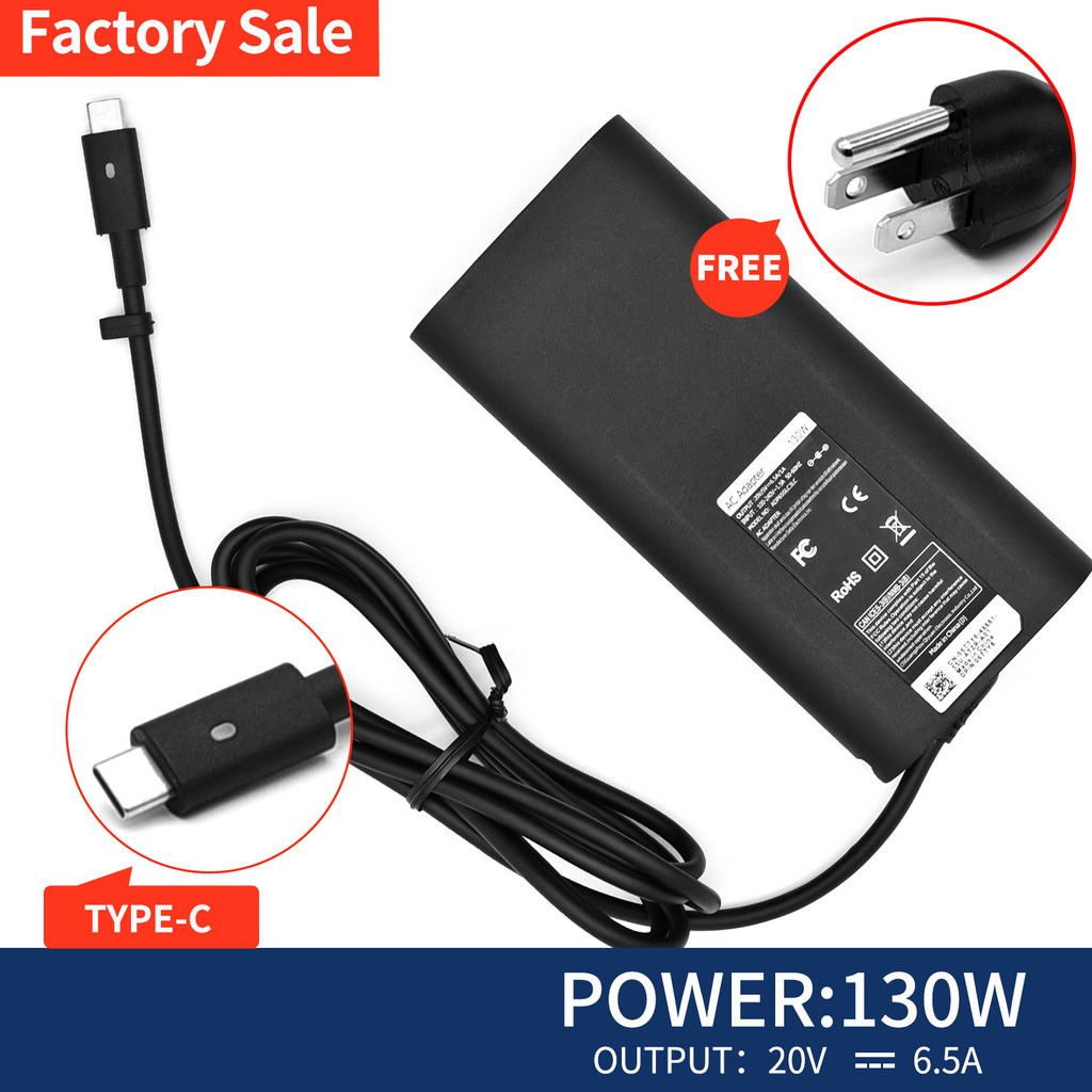 Dell 130W 19.5V USB-C Type-C AC Power Adapter Laptop Charge For Dell ...