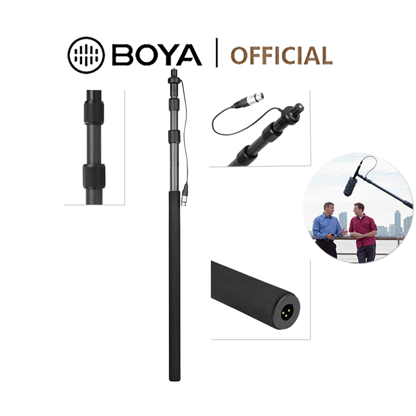 BOYA BY-PB25 Carbon Fiber Boom Pole 3 Sections Extendable with Internal ...