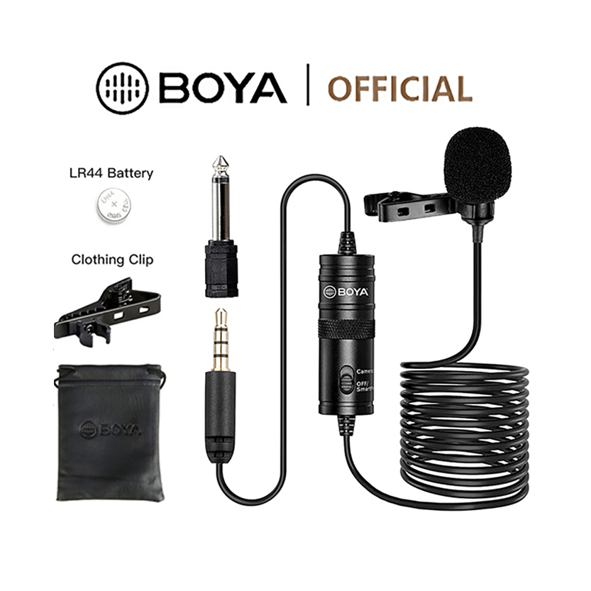 BOYA BY-M1 3.5mm Lavalier Microphone Portable Condenser Microphone for ...