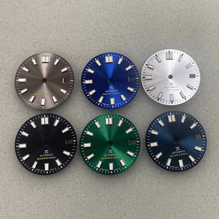 28.5MM Watch Dial Sun Pattern Large Nail Dial Green Luminous Watch ...