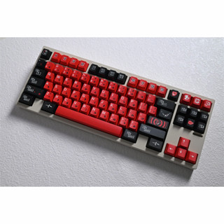 142 Keys Persona 5 Black Red Japanese Keycaps Cherry profile PBT Dye ...