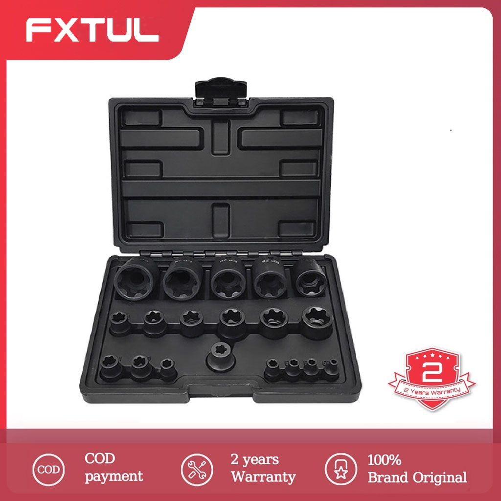 FXTUL19pcs EP Socket Set 1/4'' 3/8'' 1/2''drive female External Torx ...