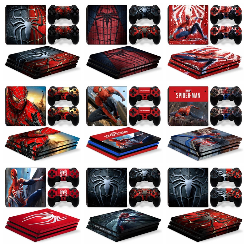 Spider-Man PS4 Pro Playstation 4 PRO Console Skin Set Vinyl Decal ...