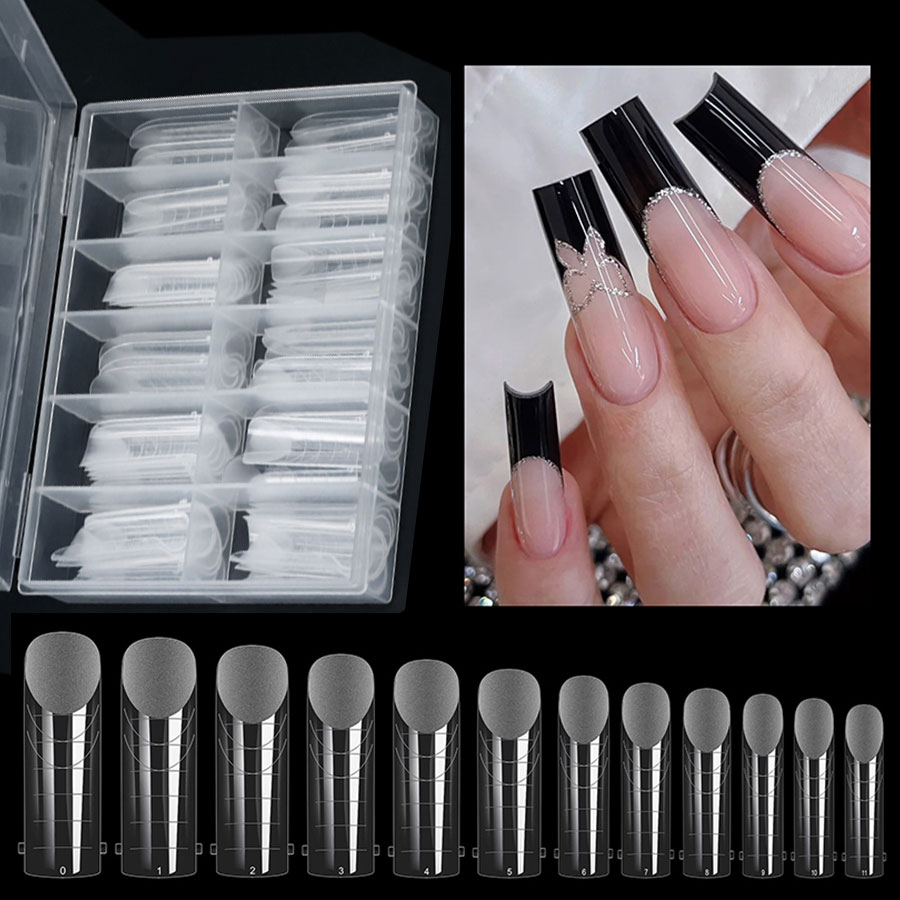 120Pcs Plastic Extension Form Fake Nail Tips Extension Nail Mold UV Gel ...
