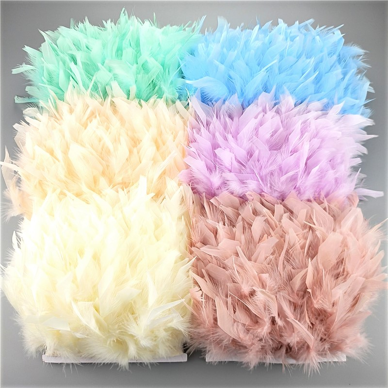 2meters/Lot Turkey Feather Trim Colorful Wide 5-6inch Feathers Fringe ...
