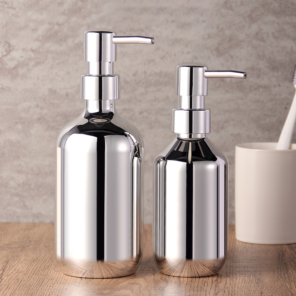 Silver Plating Soap Dispenser Bottle Mirror Hand Press Refillable ...
