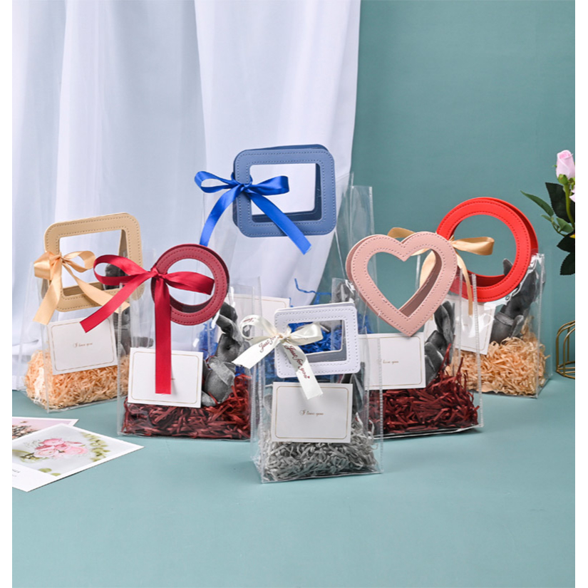 【ABD】 PVC Transparent Gift Bag ins Plastic Gift Bag for Wedding Candy Birthday | Shopee Philippines