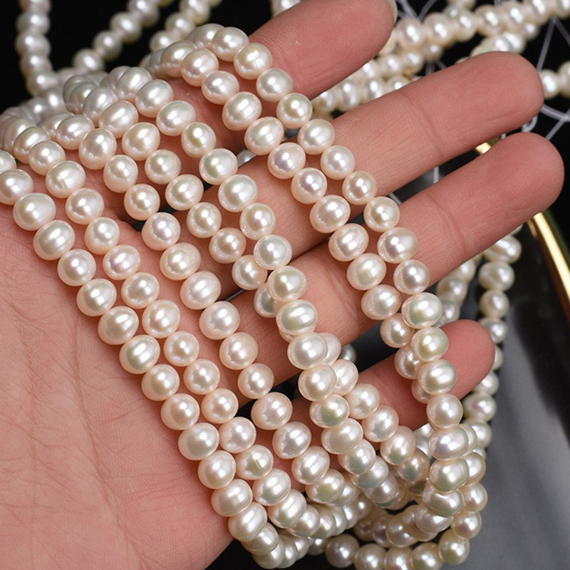 Strong light 6mm potato pearl egg shaped pearl 100% natural freshwater ...