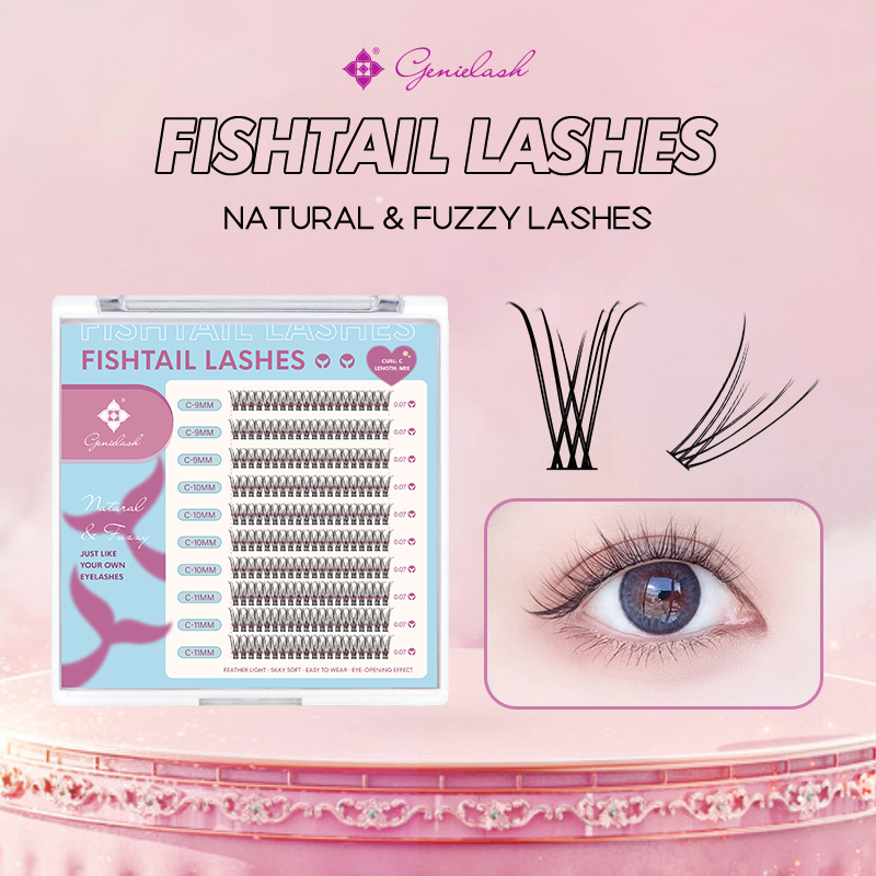 Genielash fishtail Lash DIY Clusters Eyelash Extension individual ...