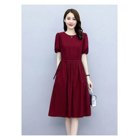 red dress korean long skirt plus size woman dress for Women New Summer ...