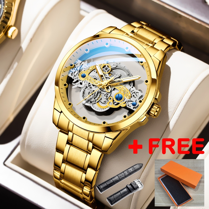 Original Watch For Men gold analog quartz watch Automatic Business Men ...
