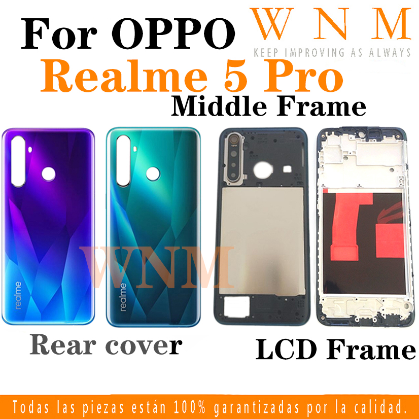 For Oppo Realme 5 Pro 5pro LCD Front Frame Bezel Back Battery Cover ...