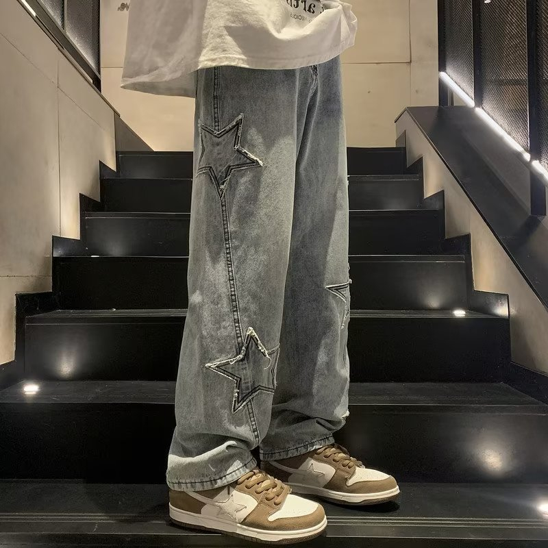Five Stars Denim Pants Wide Leg Baggy Jeans For Men Maong Pants For Men ...