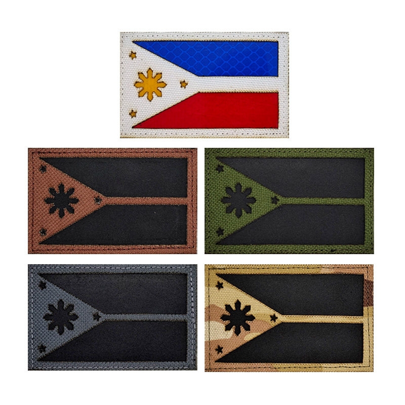 Philippine Flag Patch Infrared Reflection Laser Engraving Reflective ...