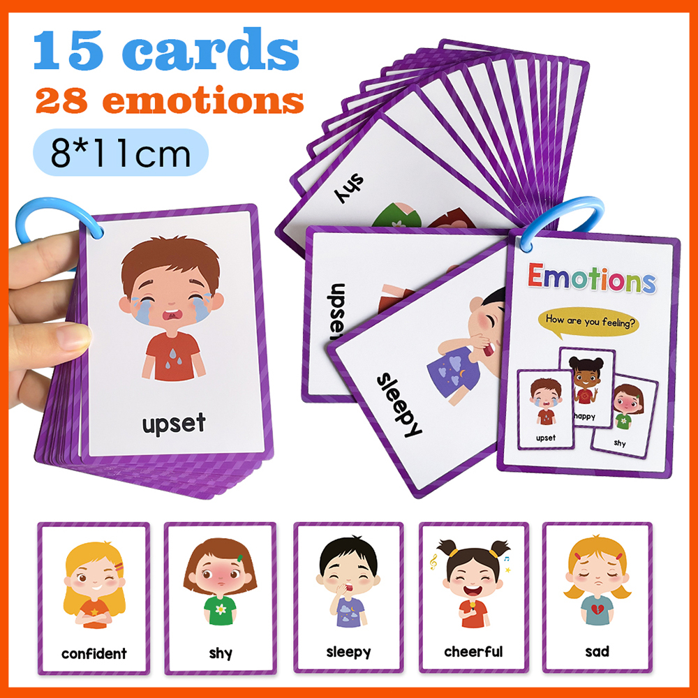 My Feelings Cards and Emotions Flash Cards 15 Cards 28 Words Set Early ...